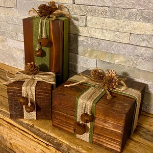 Christmas Wood Gifts, Christmas Packages, Rustic Christmas Decor ...