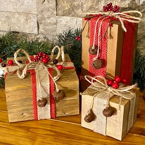 Christmas Wood Gifts, Christmas Packages, Rustic Christmas Decor ...