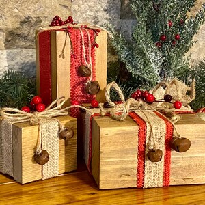 Christmas Wood Gifts, Christmas Packages, Rustic Christmas Decor ...