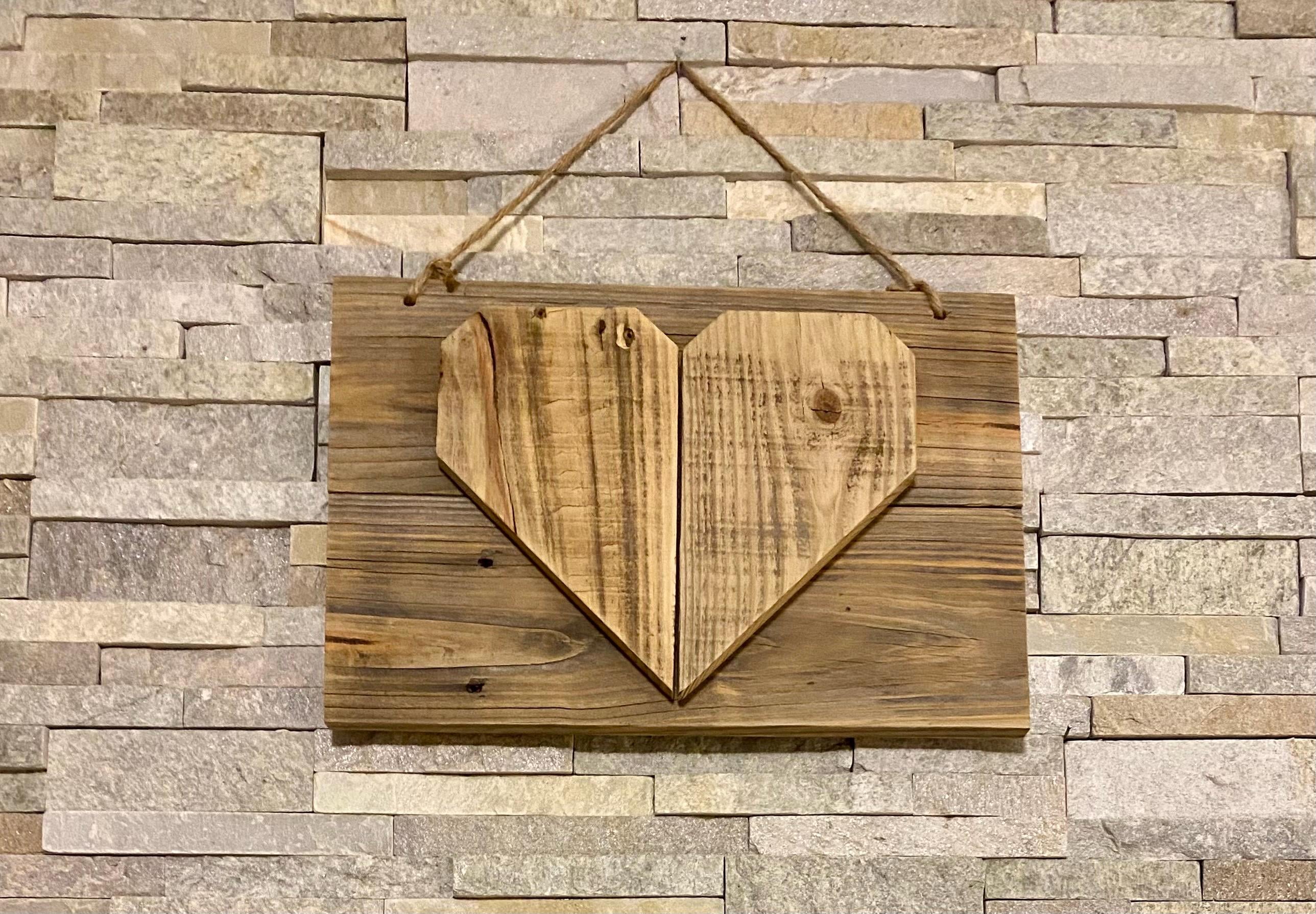 Wood Heart Wall Art- Perfect Rustic Valentines, Wedding, Birthday or ...