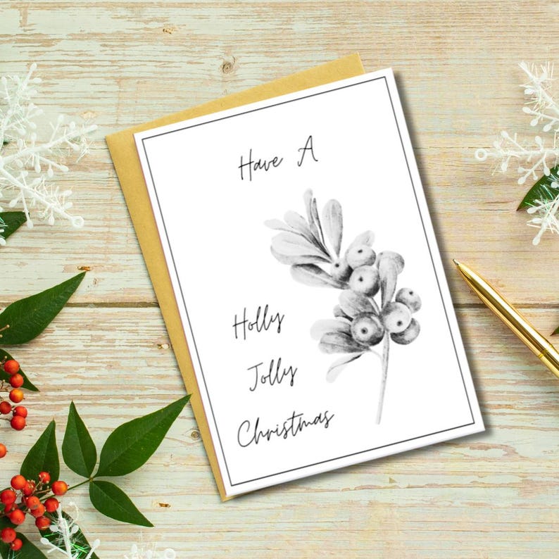 25 Foldable Christmas Cards, Printable PDF, Unique Christmas Designs ...