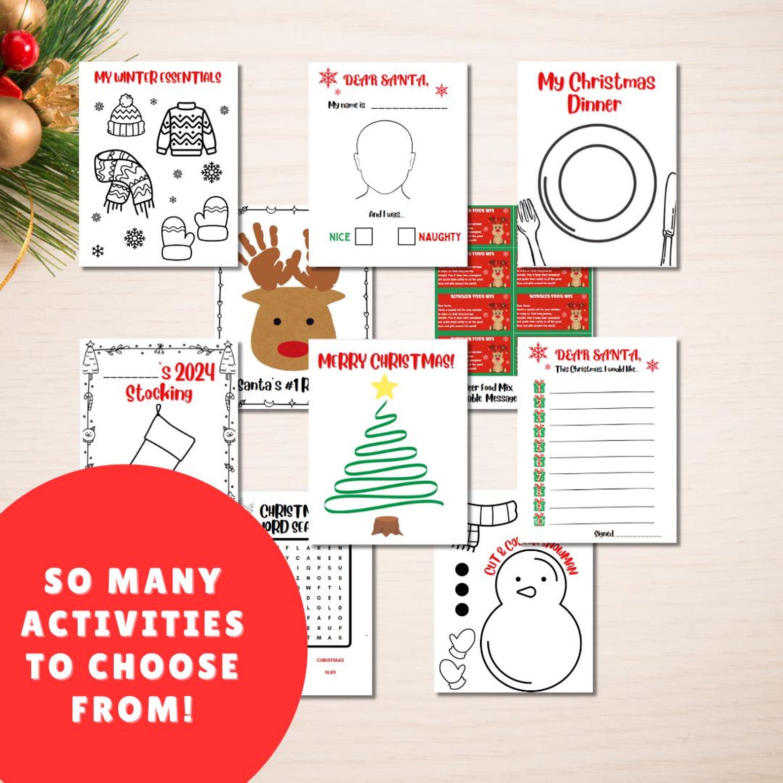 10 Printable Christmas Activities for Kids and Family, Interactive ...