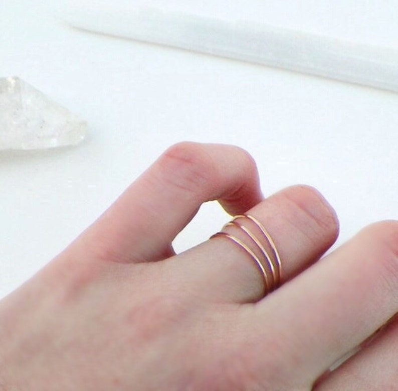 Delicate Gold Rings/ Adjustable Rings/ Minimalist Ring/ Thin - Etsy