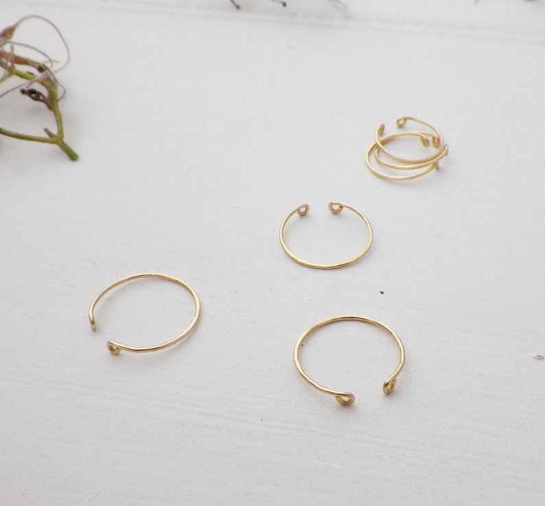 Delicate Gold Rings/ adjustable rings/ minimalist ring/ thin | Etsy