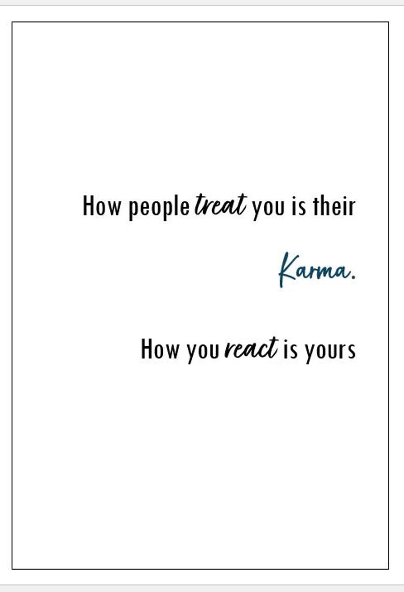 Karma.. Inspirational Quote Wall Art - Etsy
