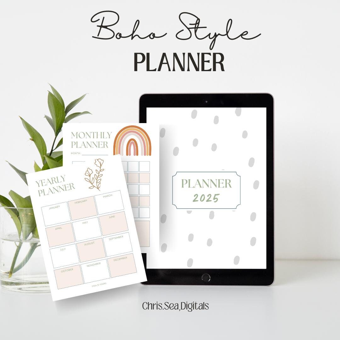 BOHO Planner Template - Etsy