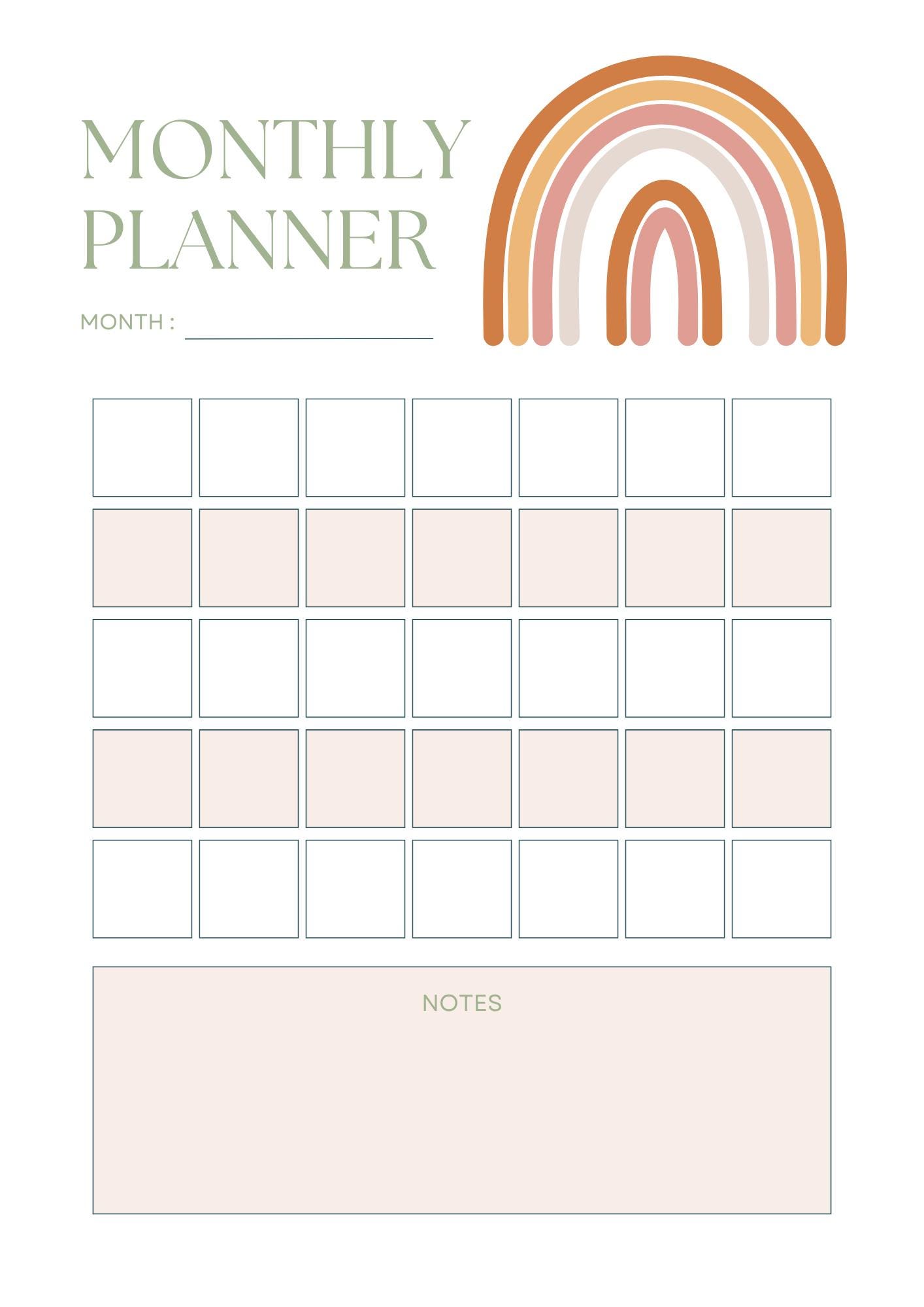BOHO Planner Template - Etsy