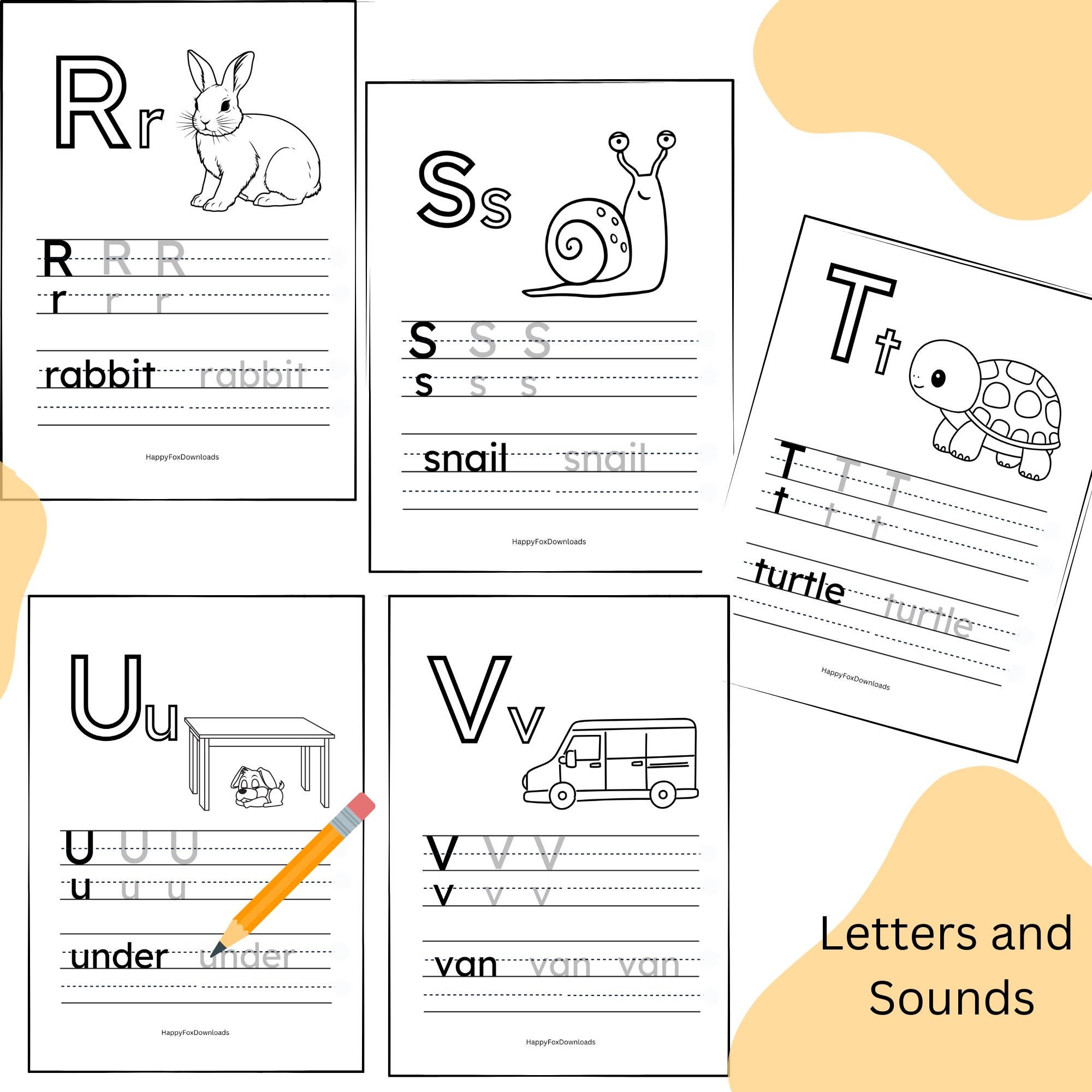 26 Alphabet Tracing Worksheets, Coloring, Kindergarten, First and ...