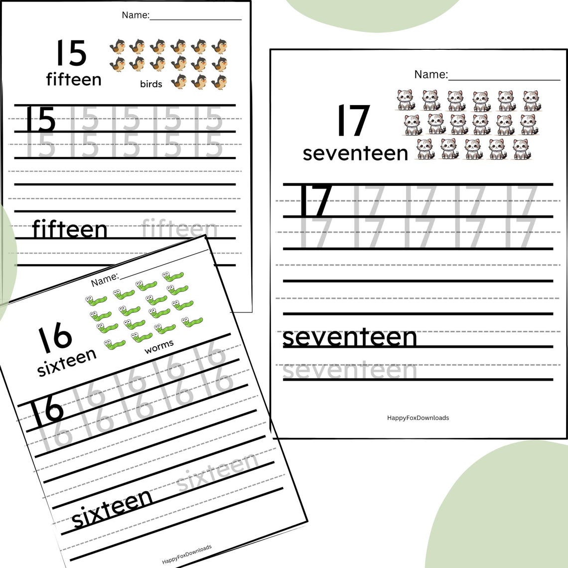 20 Number Tracing Worksheets, Counting, Teaching, Homeshool, Math - Etsy