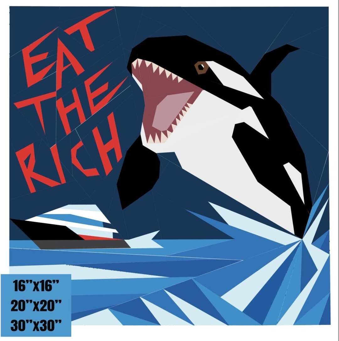 Eat the Rich: Killer Whale Orca Attacks Foundation Paper Piecing FPP ...