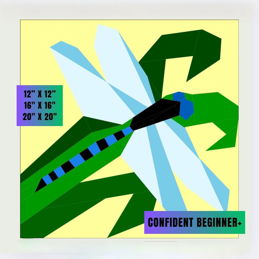 Dragonfly Serenity: Spring Nature Foundation Paper Piecing Pattern FPP ...
