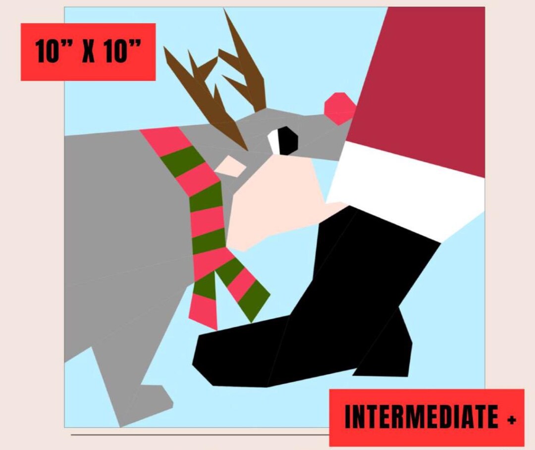 Festive Christmas Moo Deng Foundation Paper Piecing Pattern - Etsy