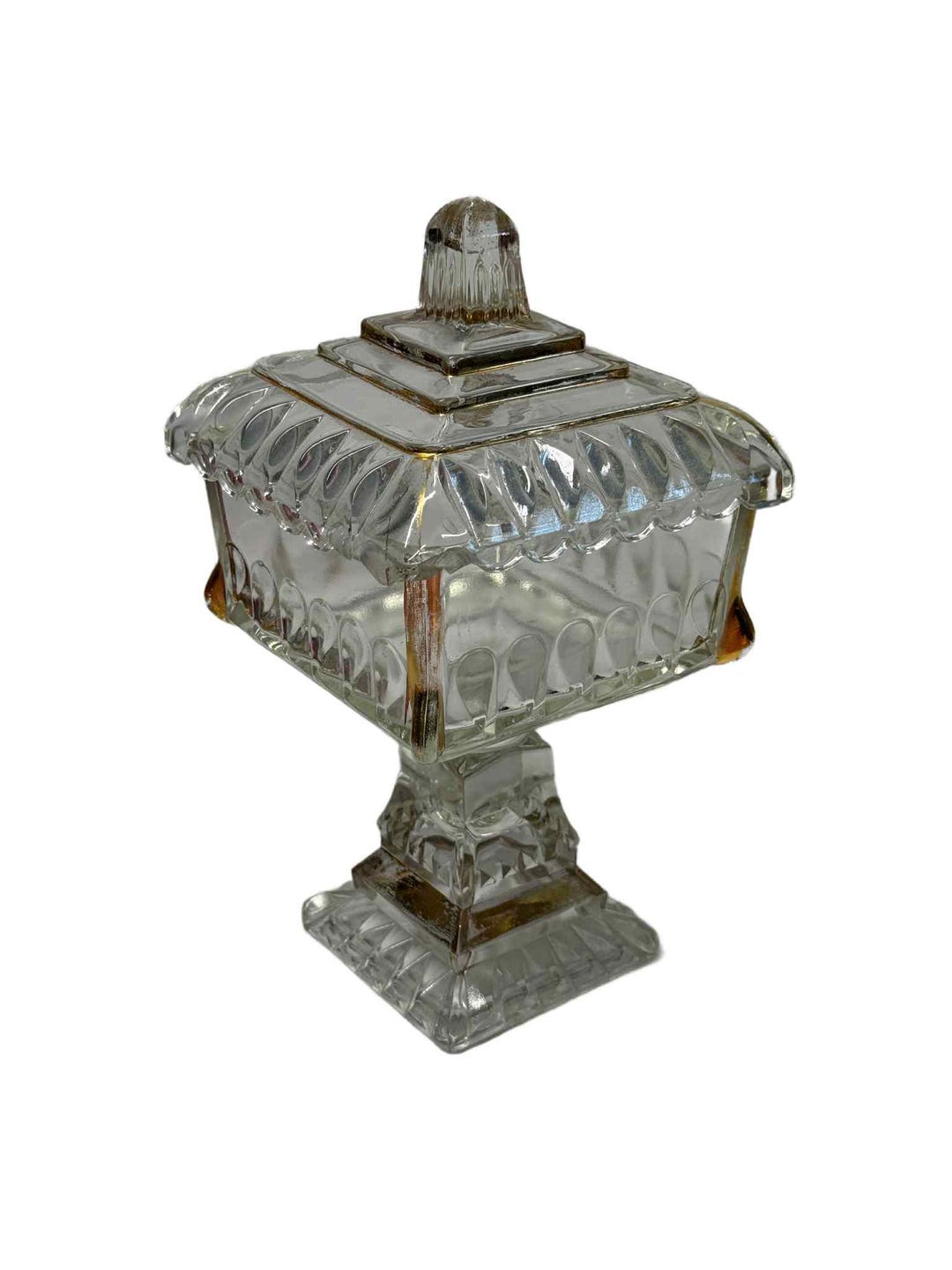 Vintage 1950s Jeanette Glass Wedding Cake Box/candy Dish - Etsy
