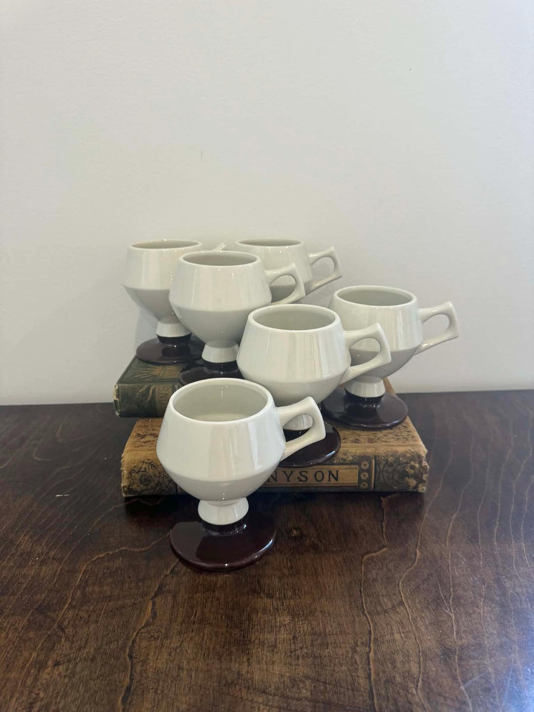 Set of 6 Mid Century Modern Hall 2273 Pedestal Coffee Mugs - Cream Mugs ...