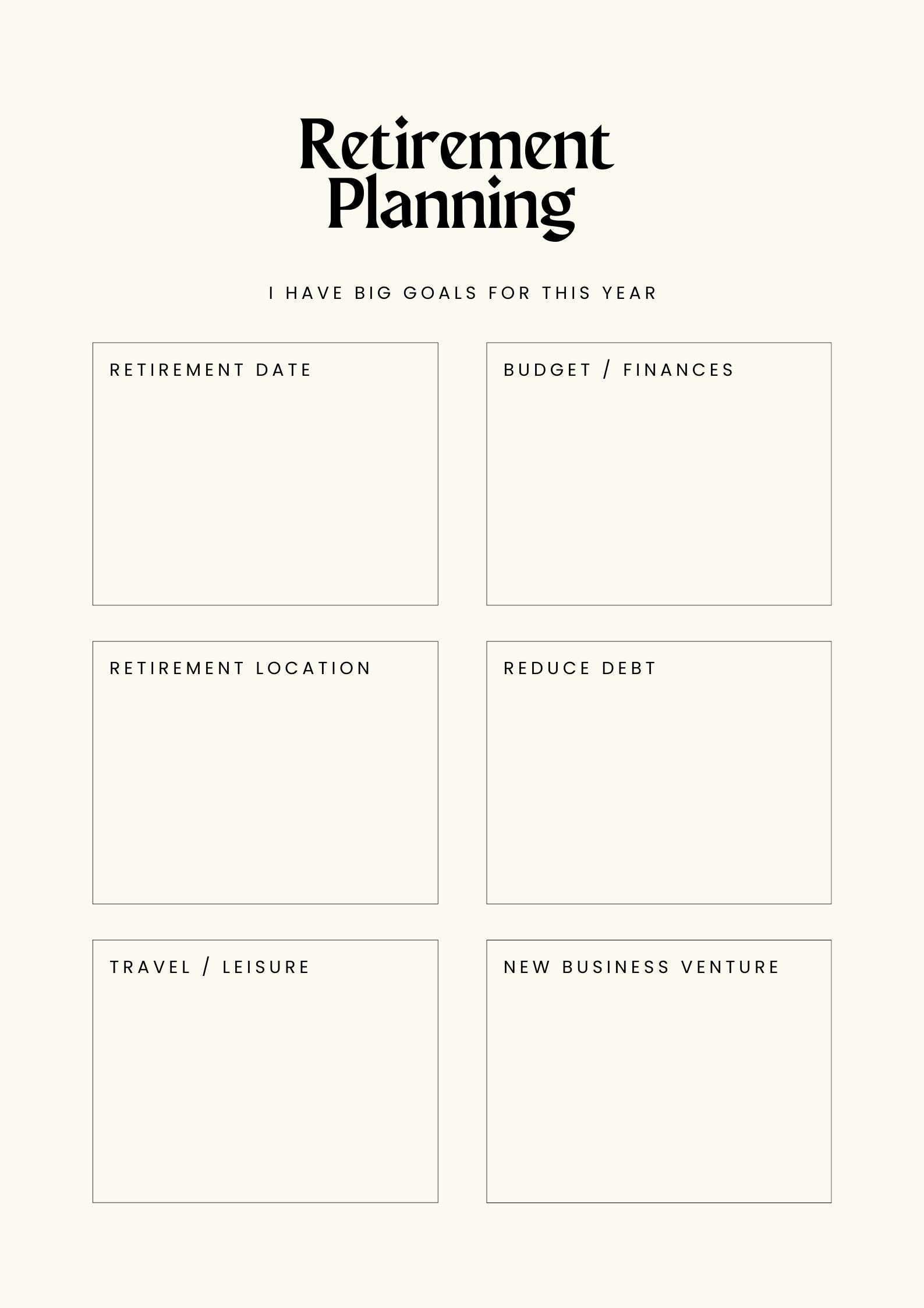 2025 Retirement Vision Board Template | Instant Digital Download ...