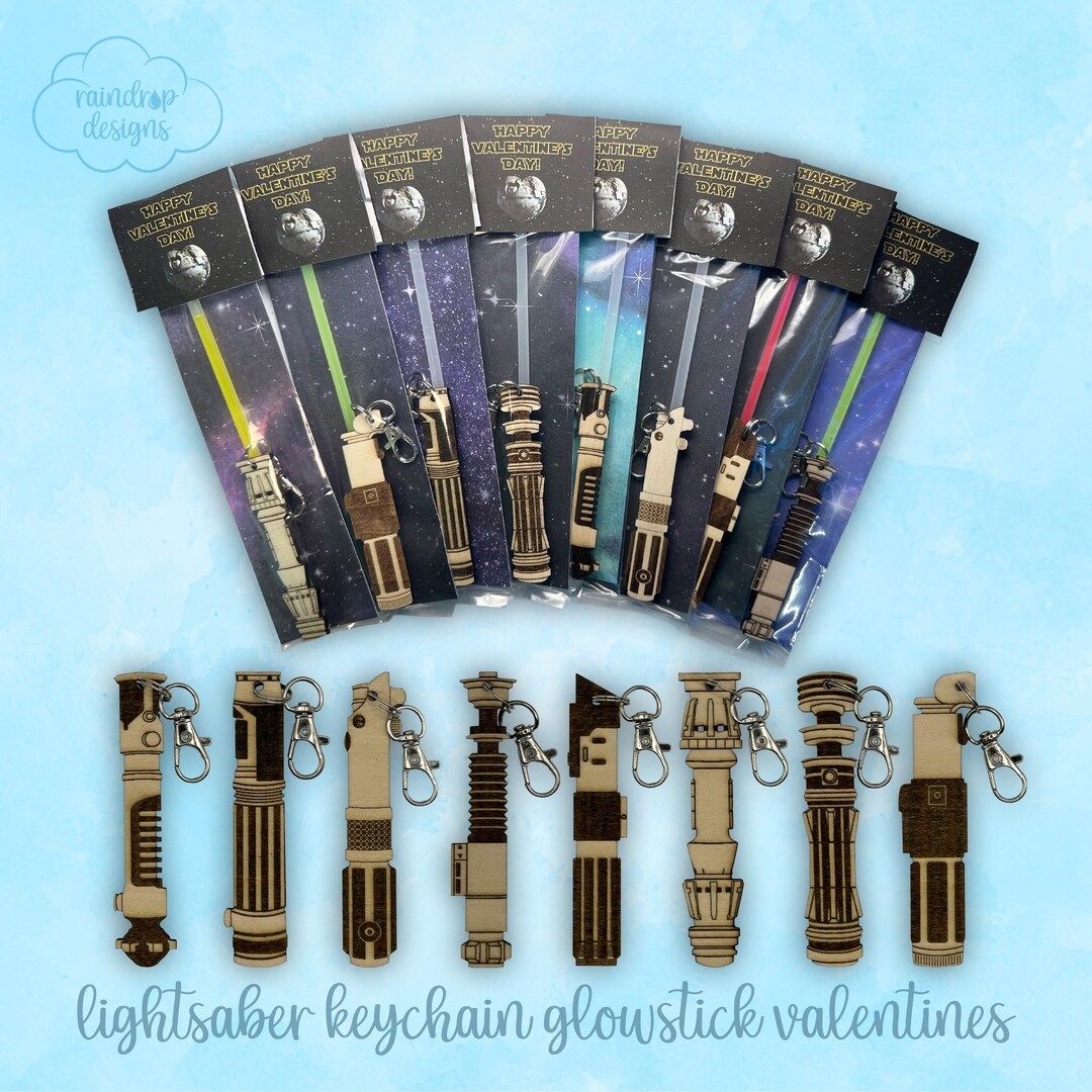 Star Wars Lightsaber Keychain Glow Stick Valentines, Bundle of 8 - Etsy