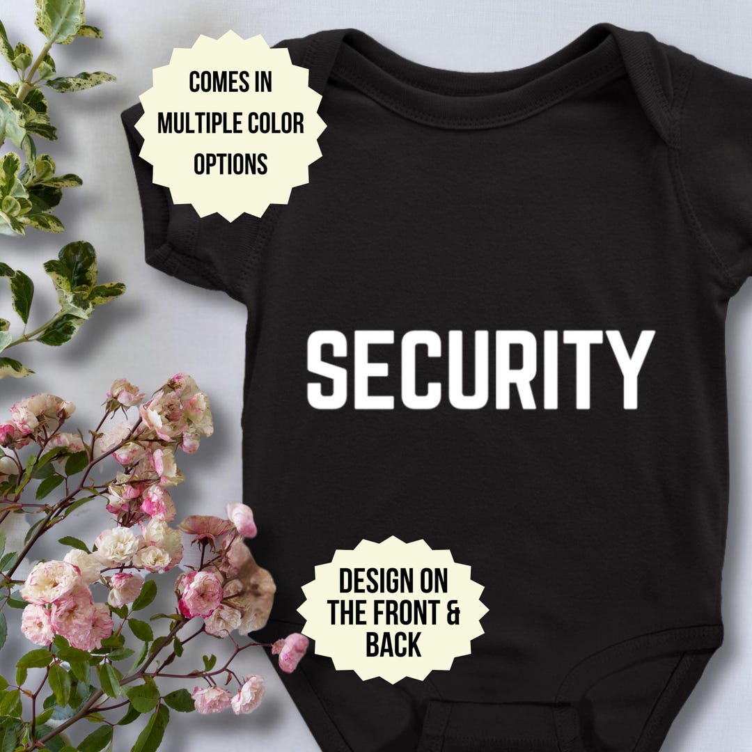 Security (front & Back) Baby Onesie | Funny Baby Romper Bodysuit, Baby ...