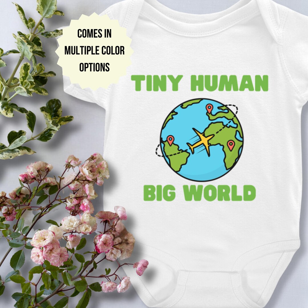 Tiny Human Big World Onesie: Travel-themed Baby Outfit - Etsy