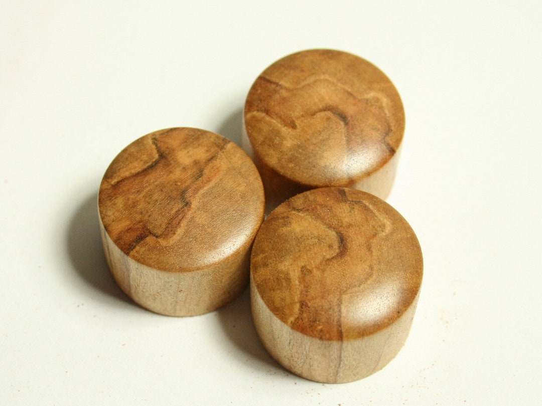 Set Of 3 Spalted Maple Guitar Knobs 13 16 Inch Dia X 11 16 Etsy