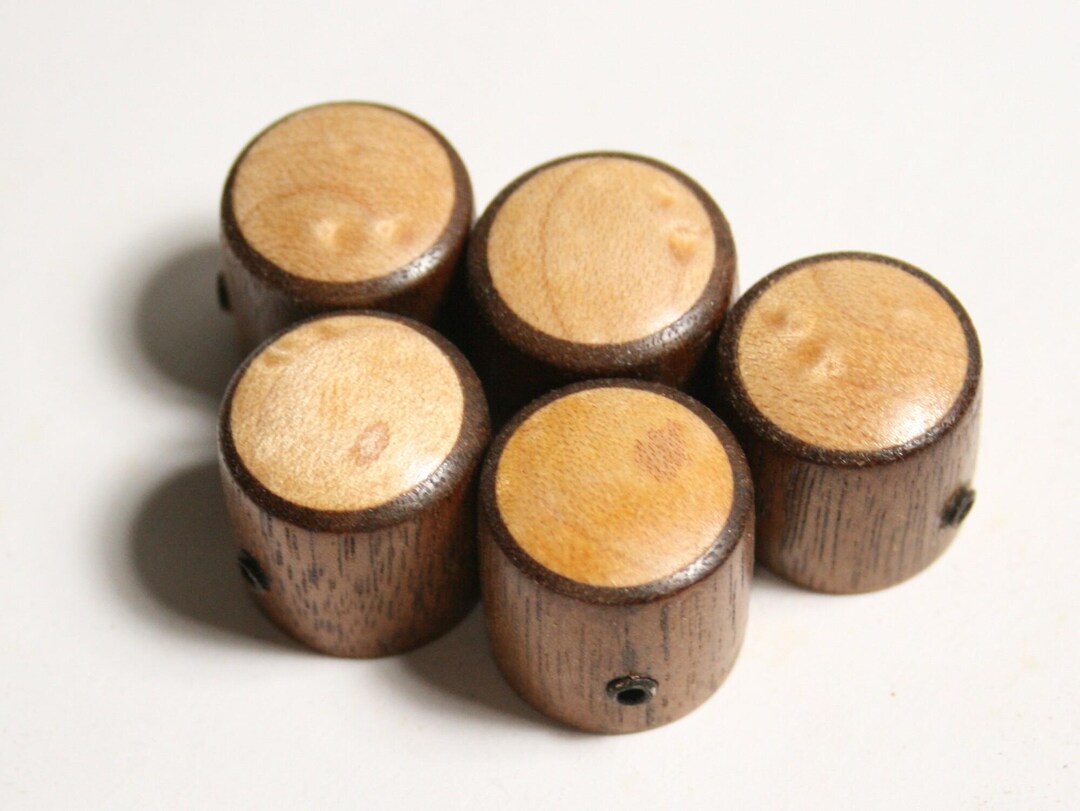 Set of 5 Rosewood Guitar/control Knobs With Birdseye Maple Inlay 18mm ...