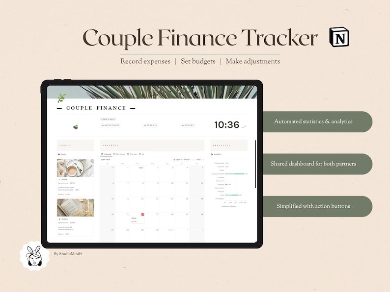 Couple Budget Tracker | Notion Finance Template | Shared Expenses ...