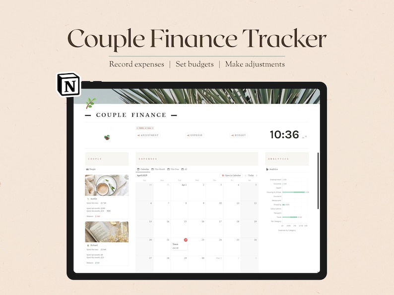 Couple Budget Tracker | Notion Finance Template | Shared Expenses ...