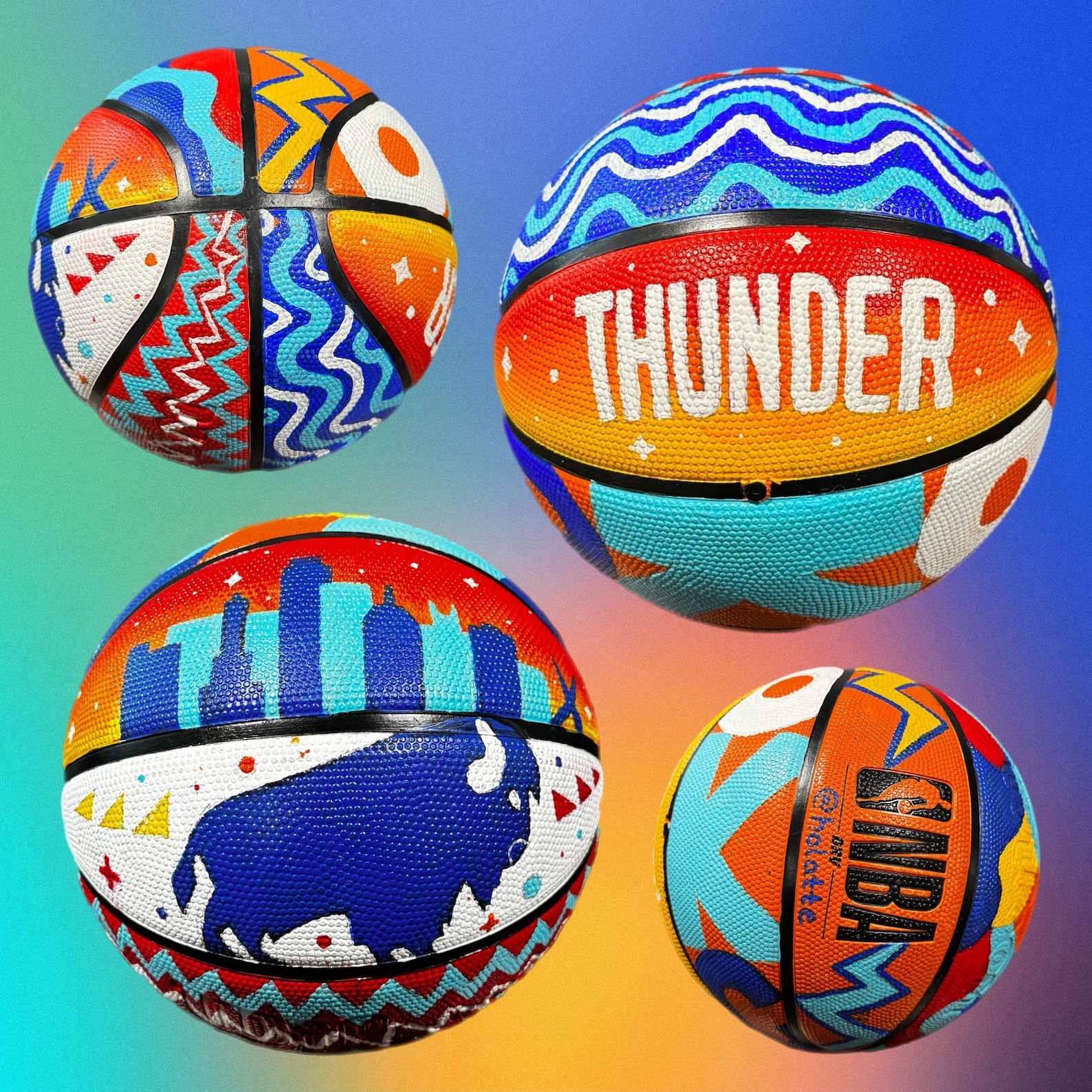 Custom Hand-painted Basketball With Stand – Personalized Sports Art ...