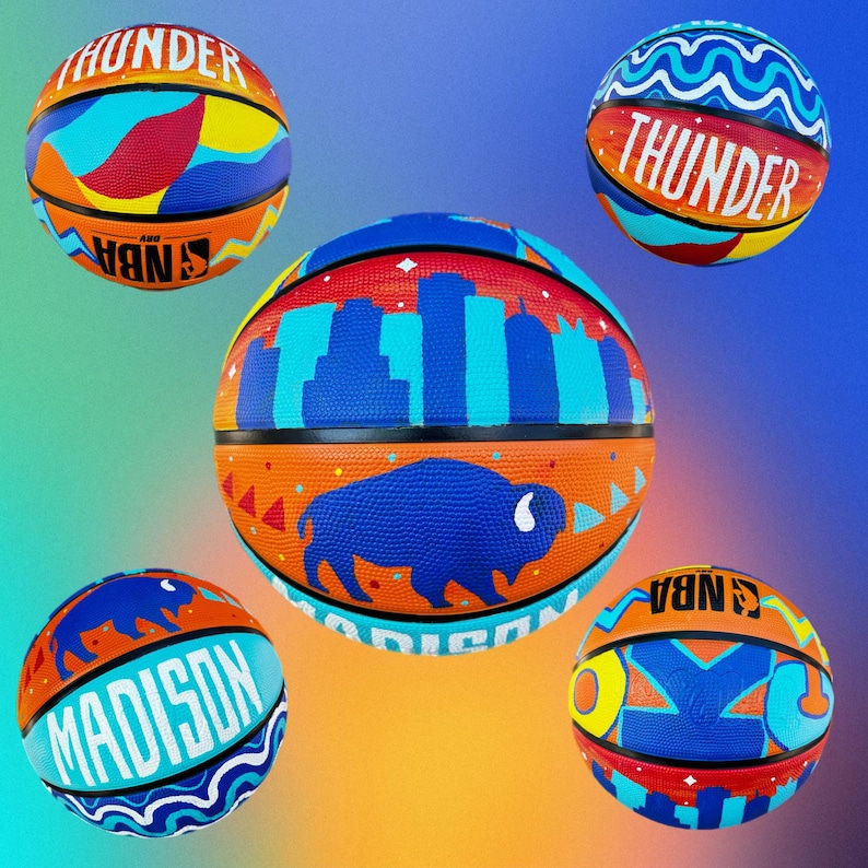 Custom Hand-painted Basketball With Stand – Personalized Sports Art ...