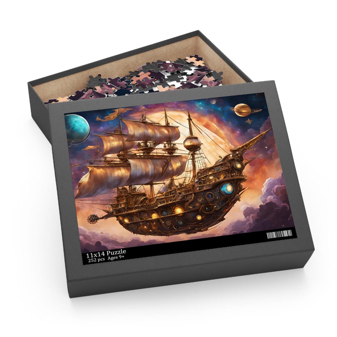 Puzzle, Steampunk Styled Rocket Pirate Ship - 120, 252, 500-piece ...
