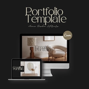 Interior Design Portfolio Canva Template Black & Beige, Editable E ...