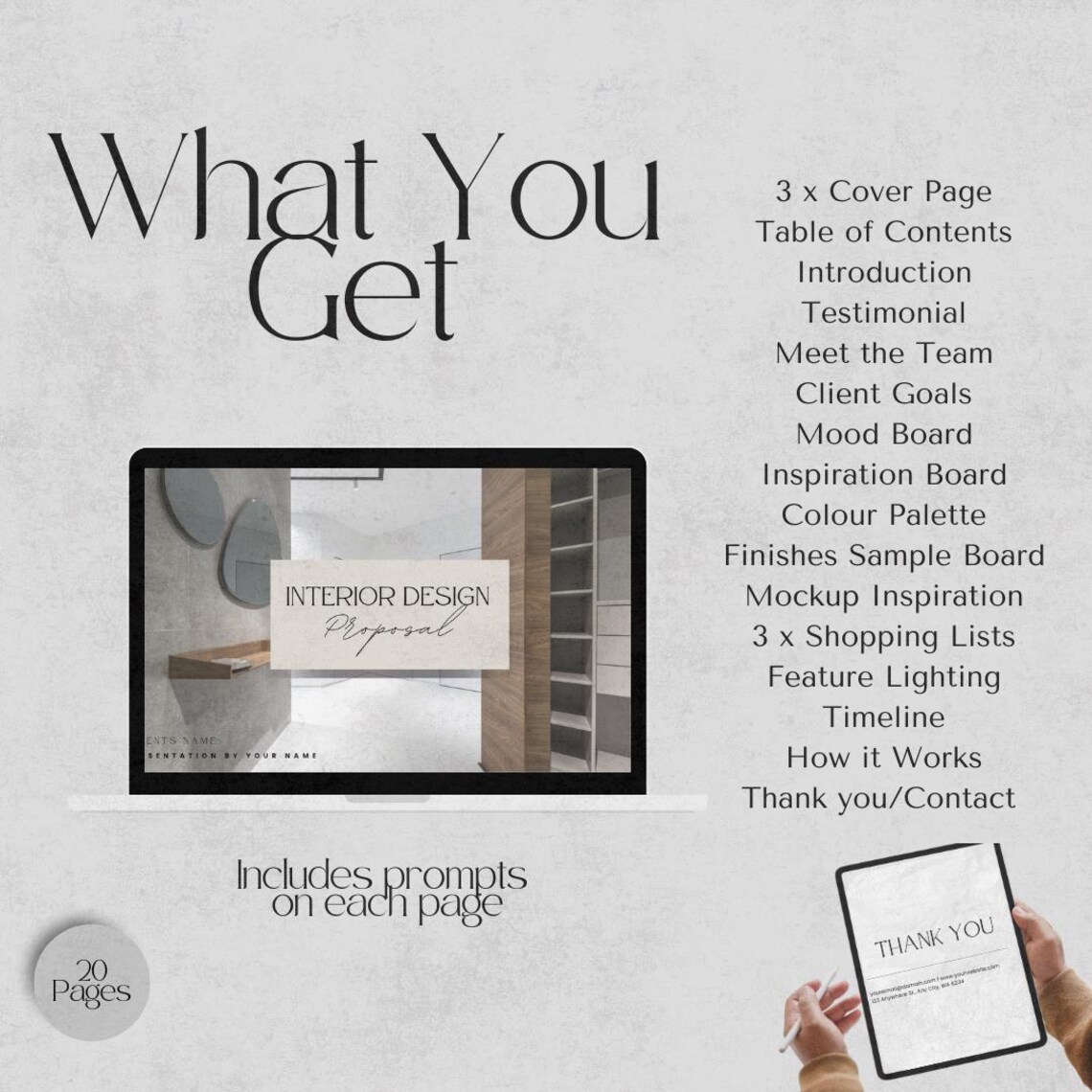 Interior Design Client Proposal Minimalist Design, Canva Template ...