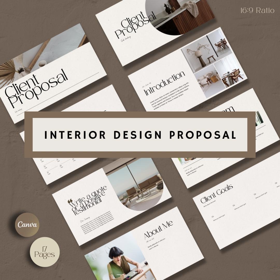 Interior Design Client Proposal Template, Canva Editable E-design Mood ...