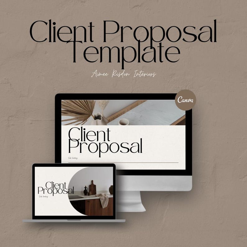Client Proposal Template Interior Design, Dark Brown Black and White ...