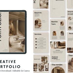 Portfolio Template, Canva Template, Interior Design, Creative Portfolio ...