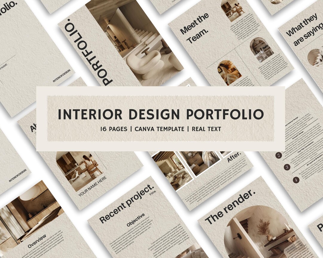Portfolio Template, Canva Template, Interior Design, Creative Portfolio ...