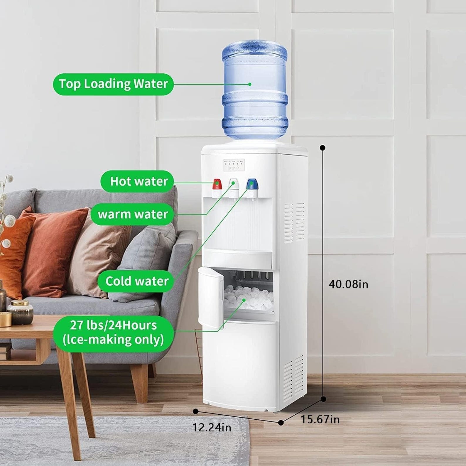 The 2-in-1 Water Cooler Dispenser With Built-in Ice Maker - Etsy