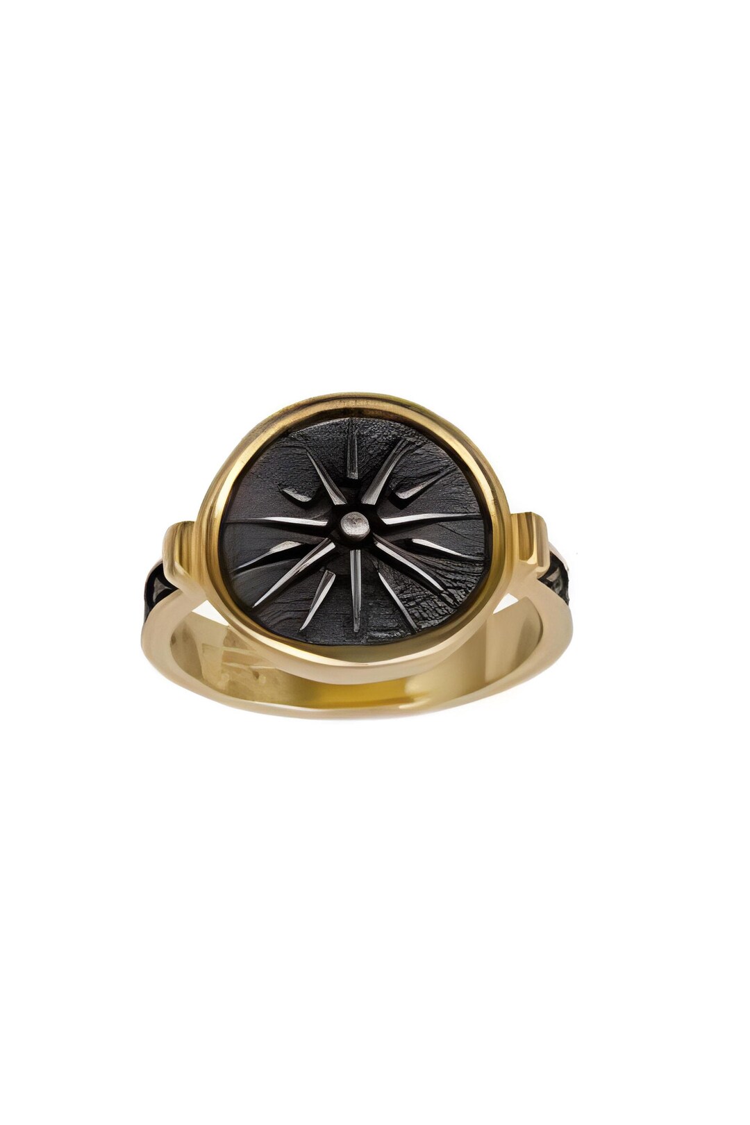 Macedonian Star Signet Ring, Silver Gold Plated, Greek Motif Design - Etsy