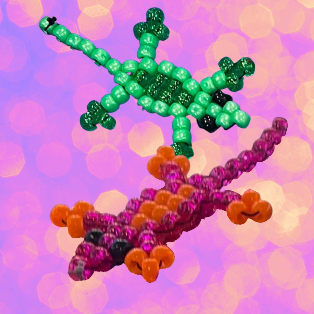 Customizable Kandi Lizard Keychain - Etsy