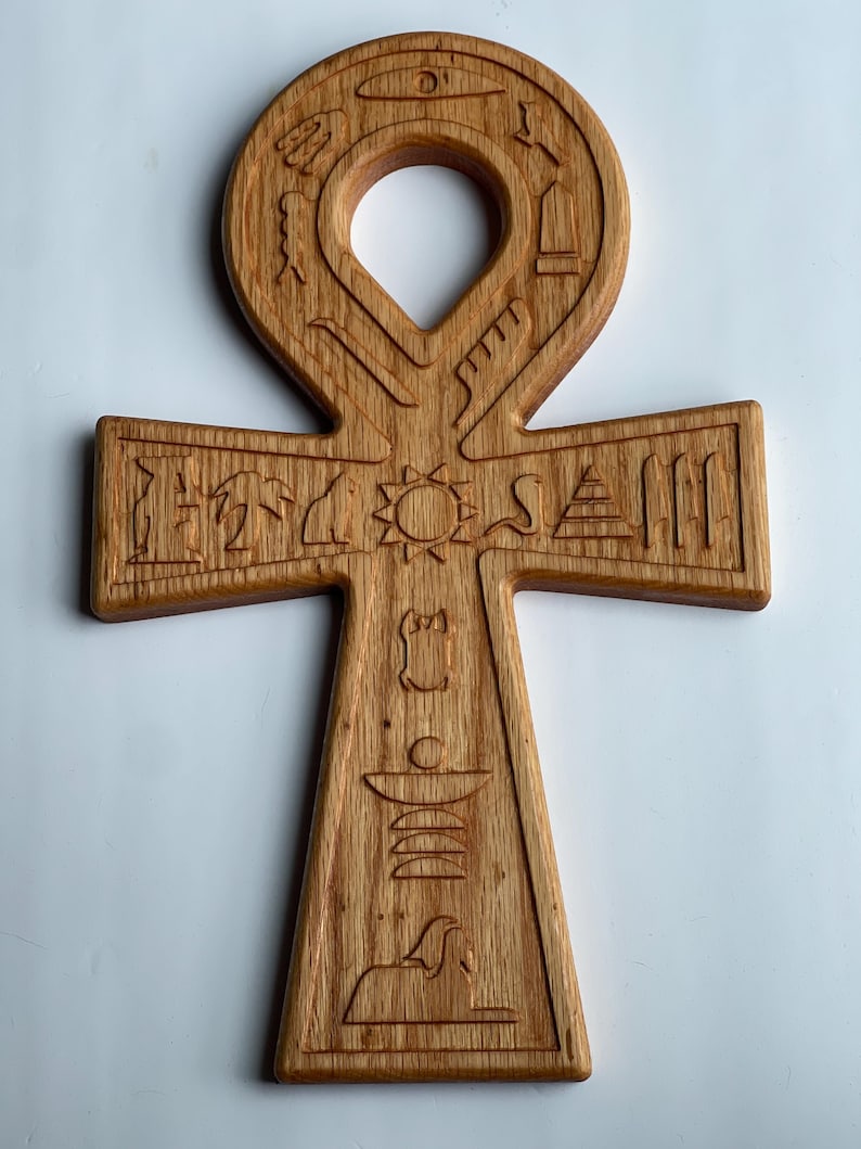 Handcrafted Wooden Ankh With Egyptian Symbols and Hieroglyphs - Etsy