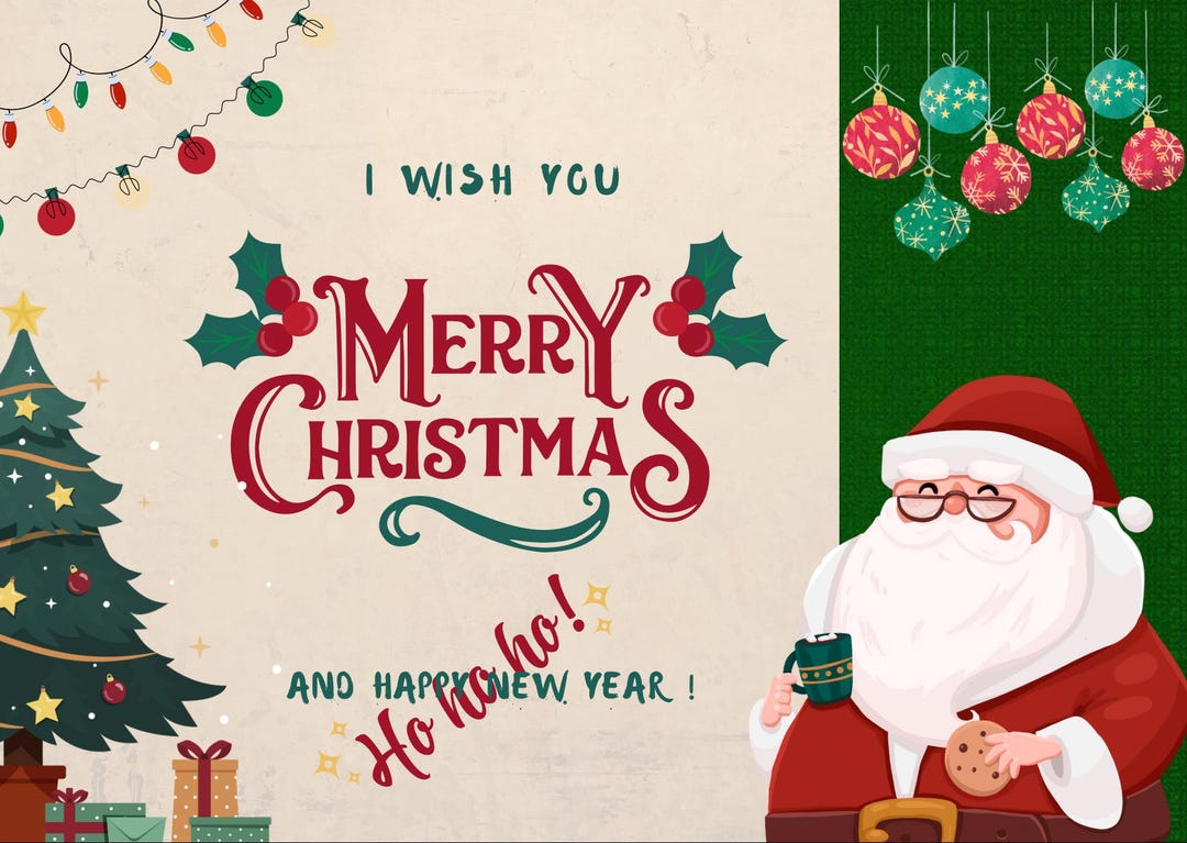 Digital Christmas Card-printable Holiday Greeting Card - Etsy