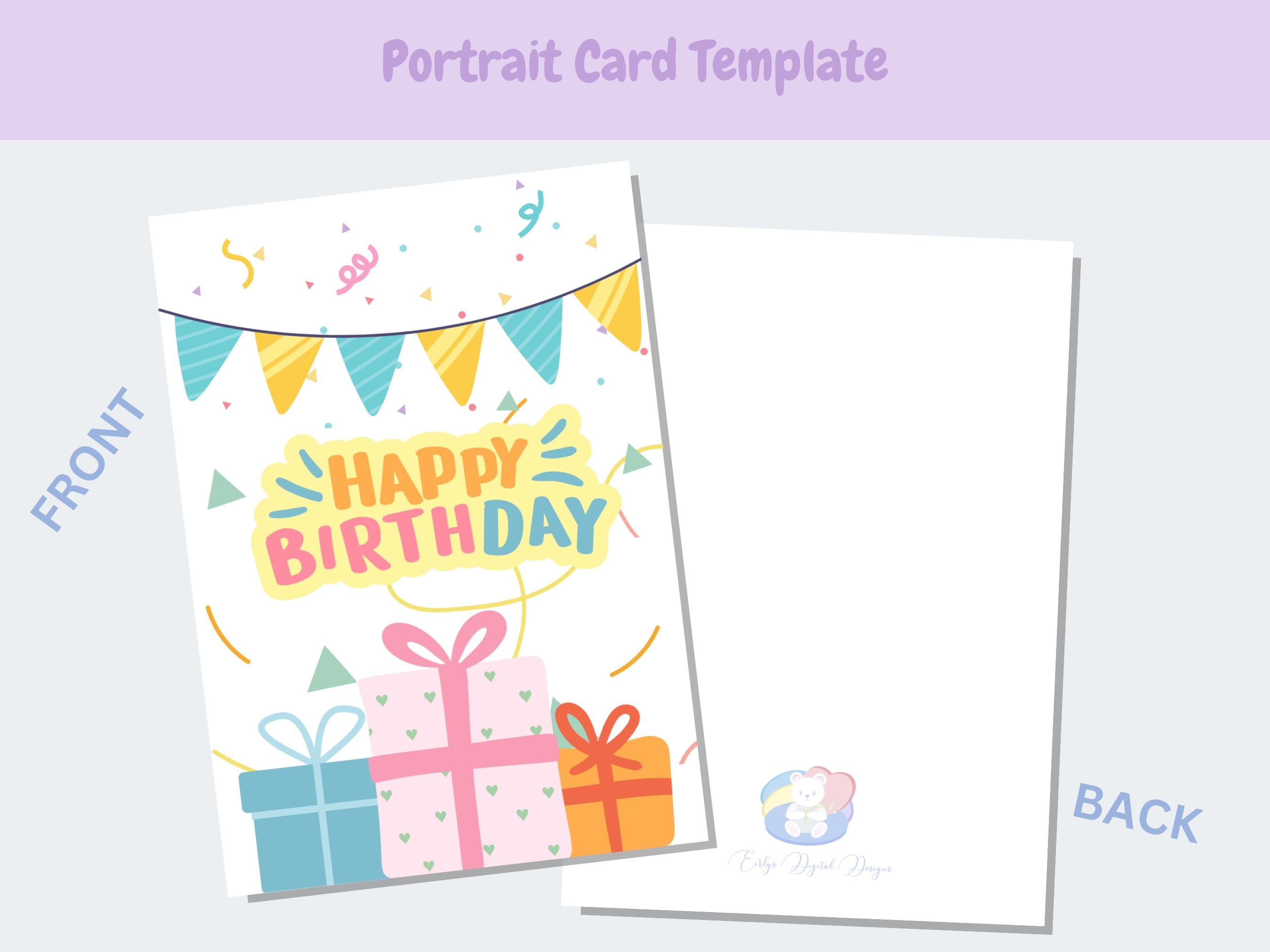 Printable Birthday Card With Matching Envelope Template | Digital ...