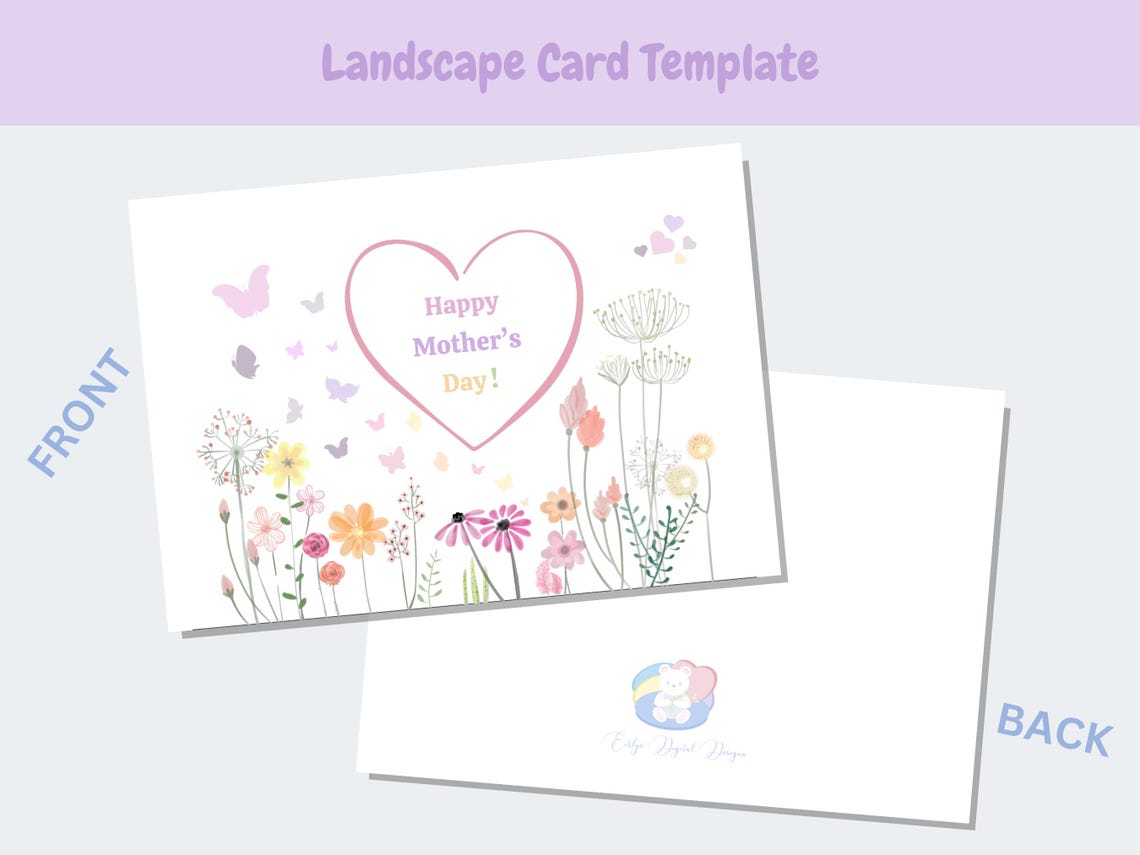 Printable Mother's Day Card & Envelope Template | Digital Download ...
