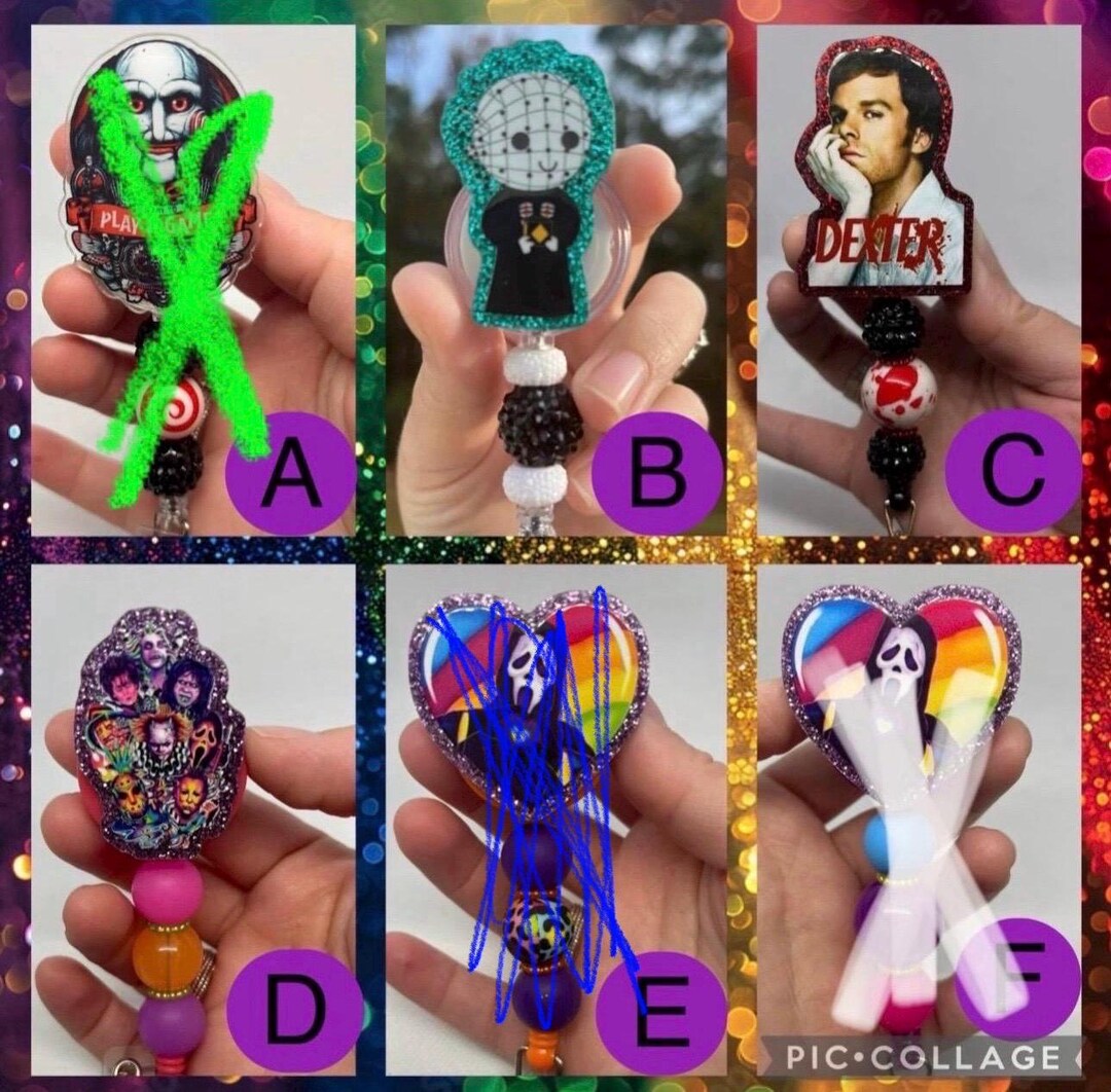 Horror Movie Inspired Badge Reels. This Listing is for ONE Badge Reel ...