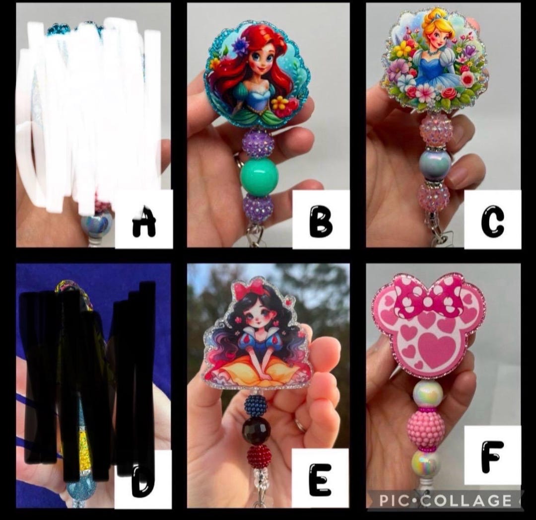 Disney Inspired Princess Badge Reels. This Listing is for ONE Badge ...