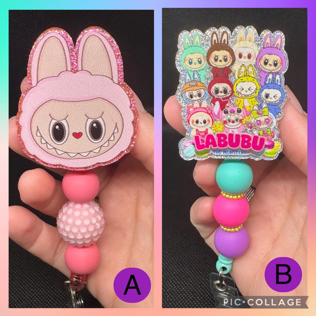 Labubu Inspired Badge Reel - Etsy