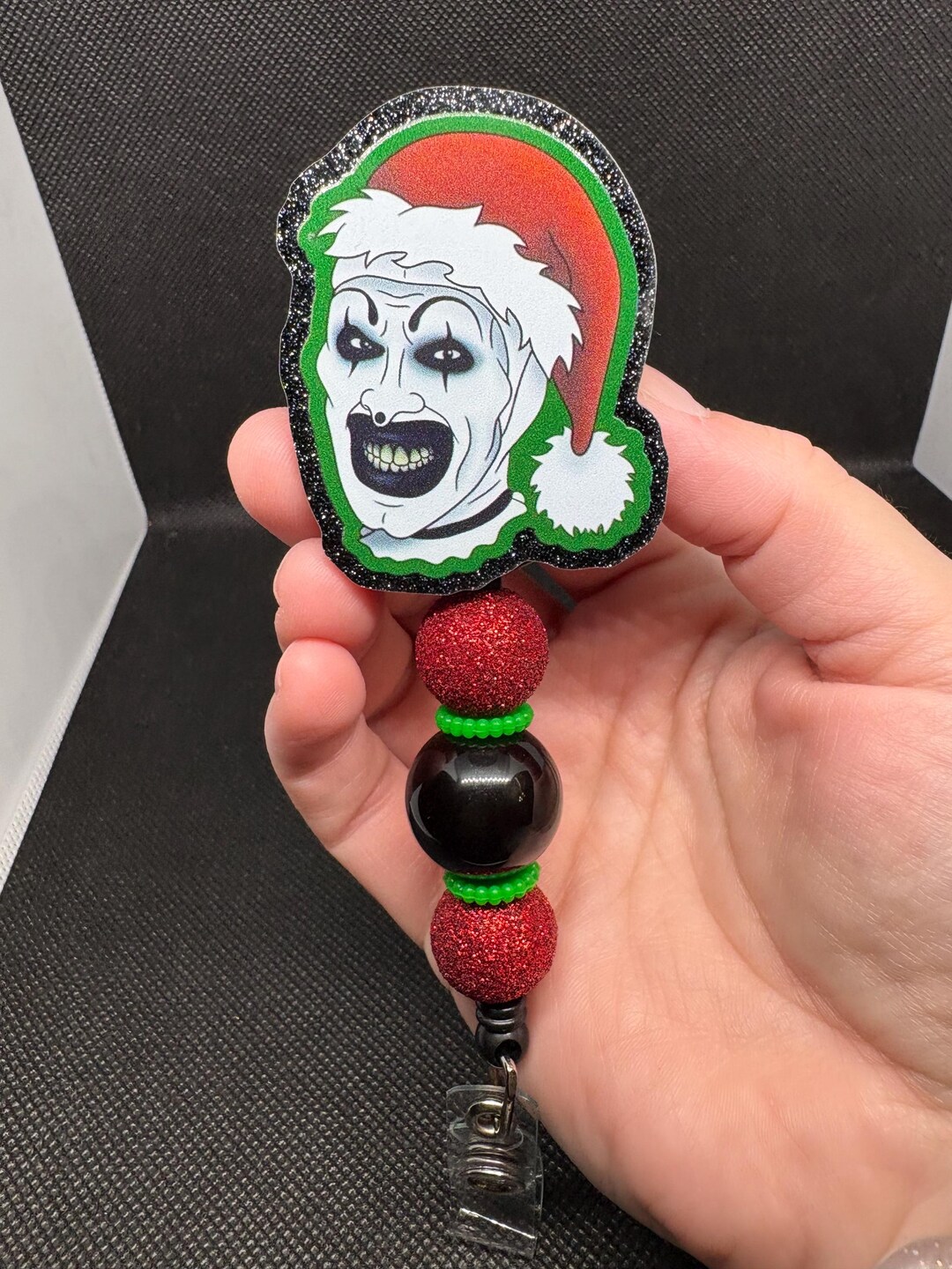 Terrifier Art the Clown Santa Inspired Badge Reel - Etsy