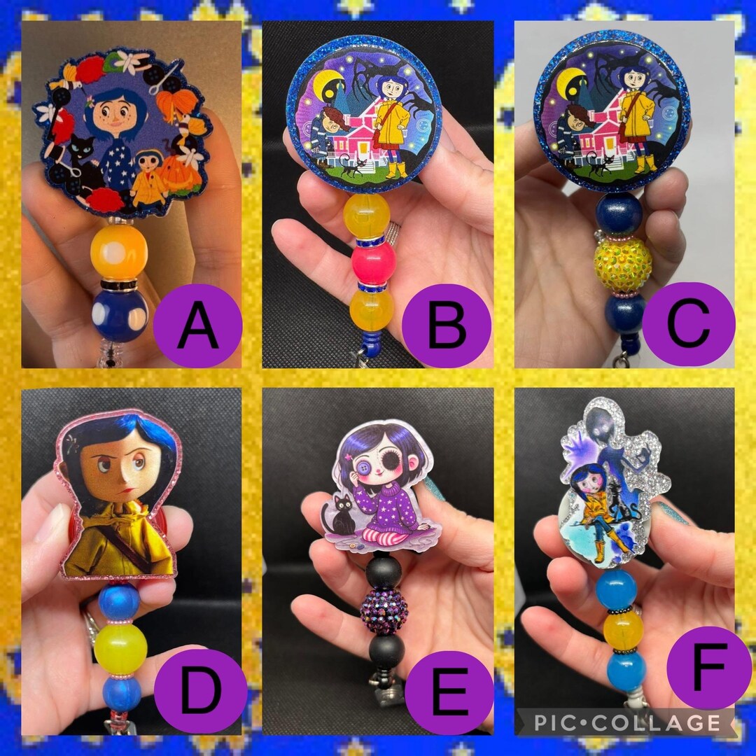 Coraline Inspired Badge Reels. This Listing is for ONE Badge Reel of ...