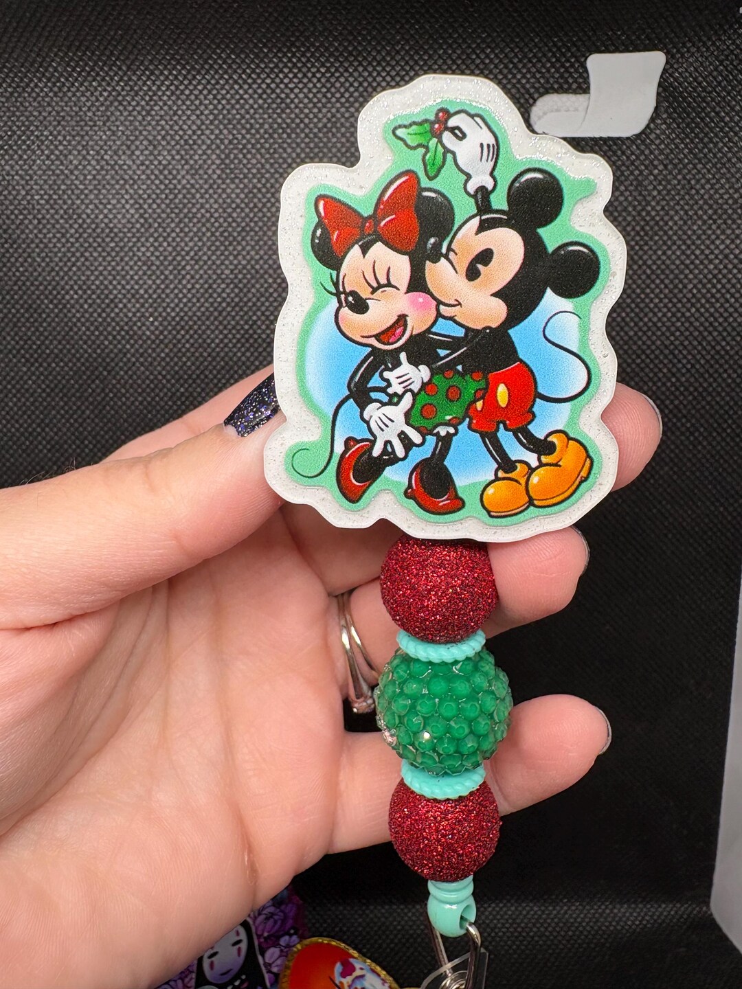 Christmas Mickey and Minnie Under the Mistletoe Inspired Badge Reel. - Etsy