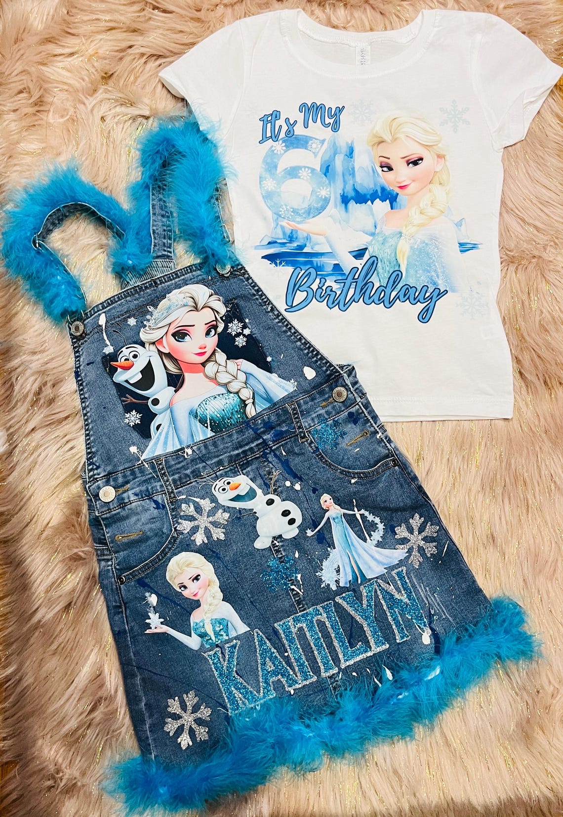 Frozen Custom Birthday Denim Outfit, Elsa Birthday Outfit, Birthday ...
