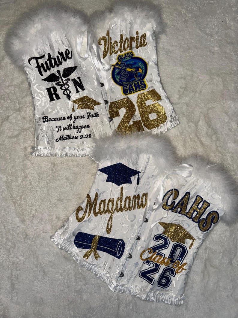 Custom Senior Corset | Glitter Vinyl | Graduation Outfit | Personalized ...